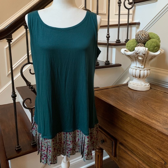 LOGO by Lori Goldstein | Tops | Logo Layering Top Bluegreen Wflowered ...
